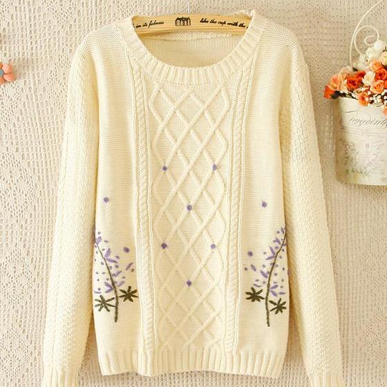 Cute Women Long Sleeve O-Neck Pullovers Sweater on Luulla Cute Women Long Sleeve O-Neck Pullovers Sweater on Luulla